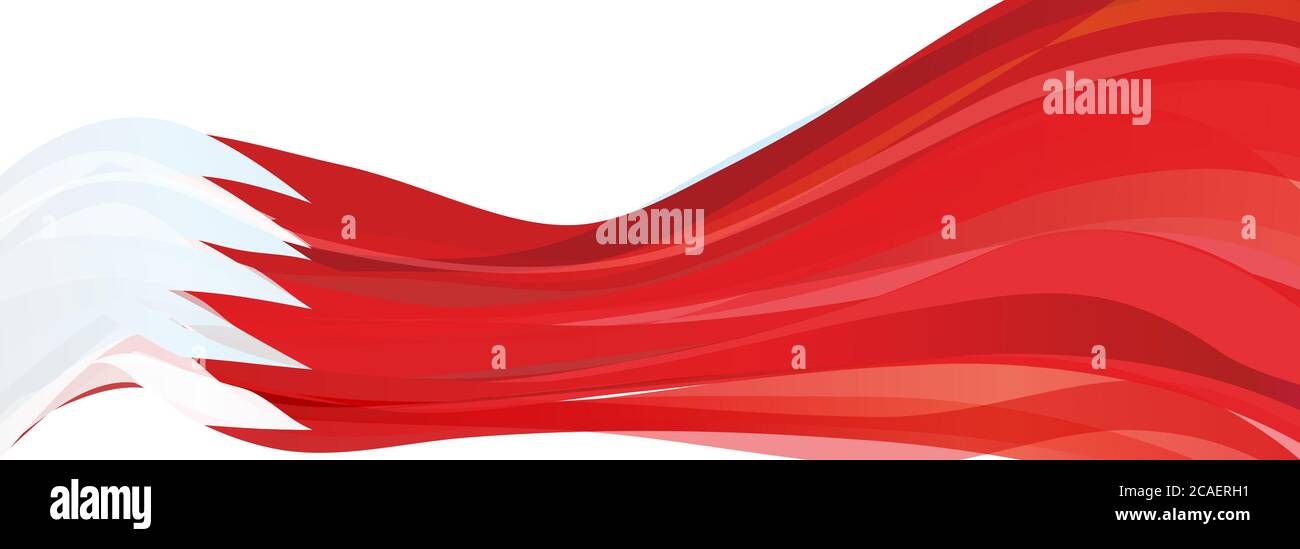 Flag of Bahrain, white and red flag of the Kingdom of Bahrain Stock ...