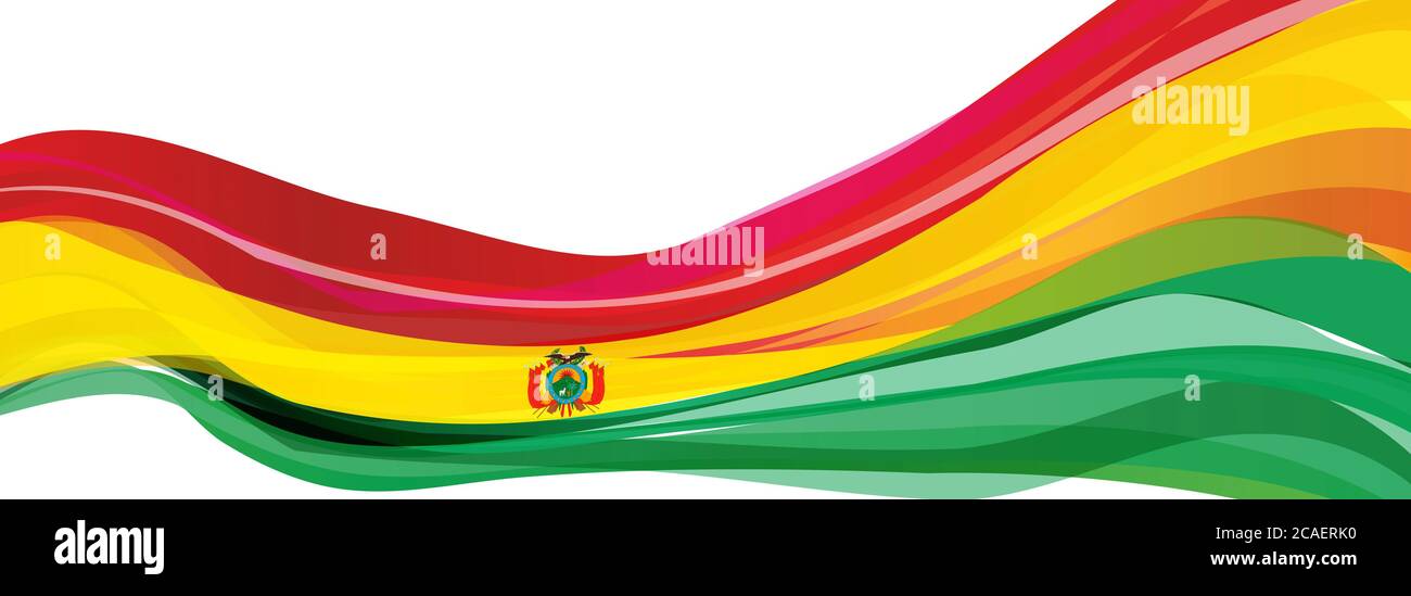 Flag of Bolivia, red yellow green Flag of the Plurinational state of ...