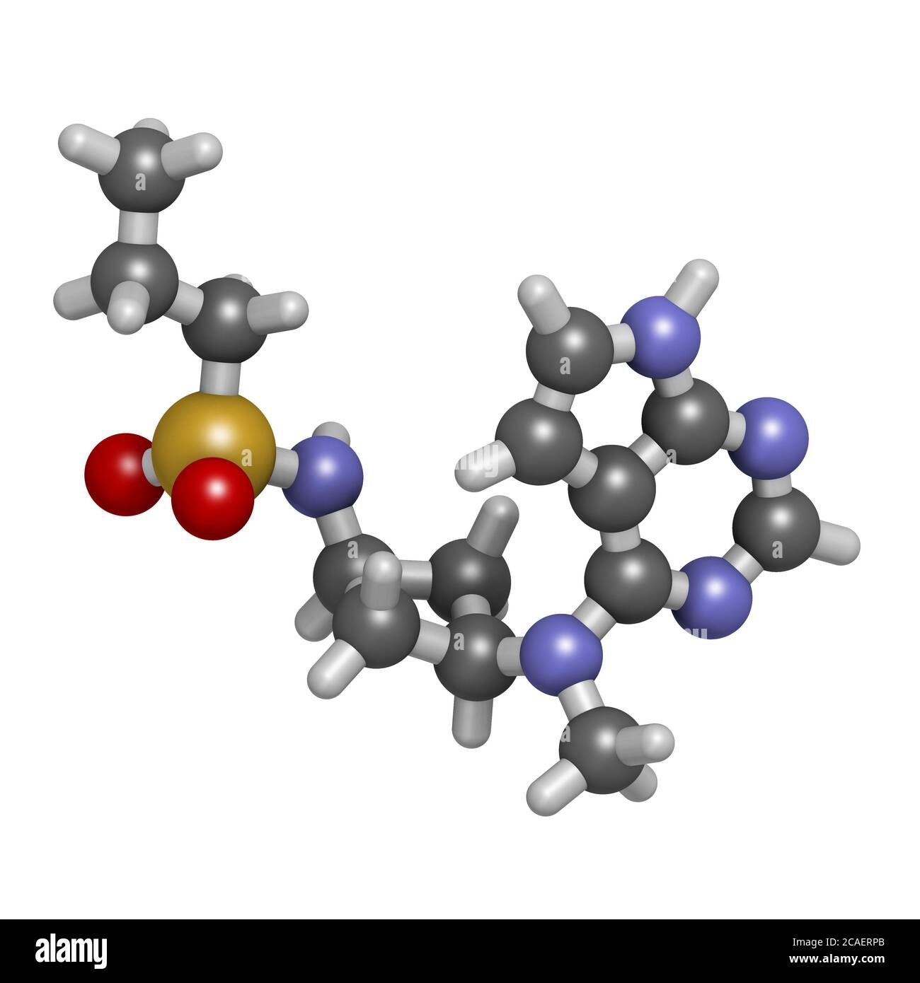 Abrocitinib atopic dermatitis drug molecule (JAK1 inhibitor). 3D ...