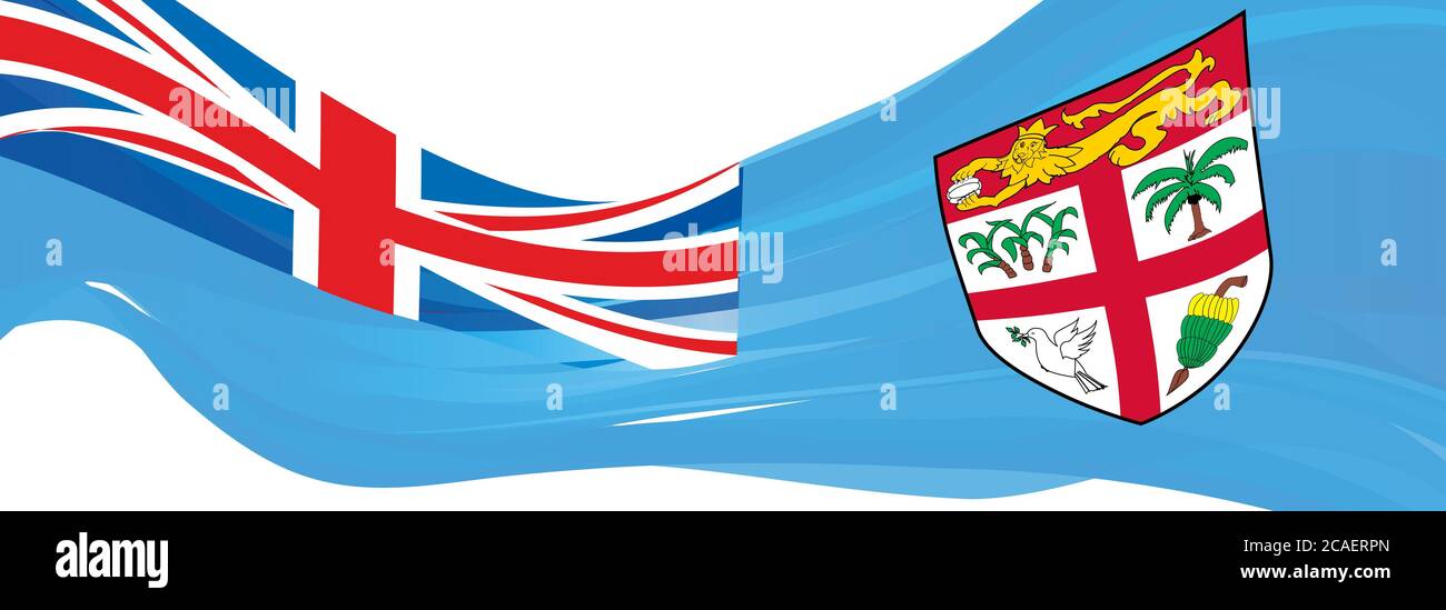 Flag of Fiji, blue flag of the Republic of the Fiji Islands Stock Photo ...