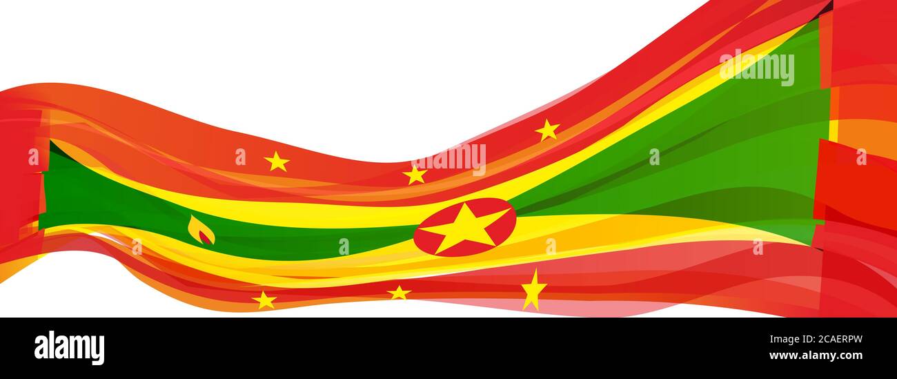 Flag of Grenada, red green and yellow flag of Grenada Stock Photo - Alamy