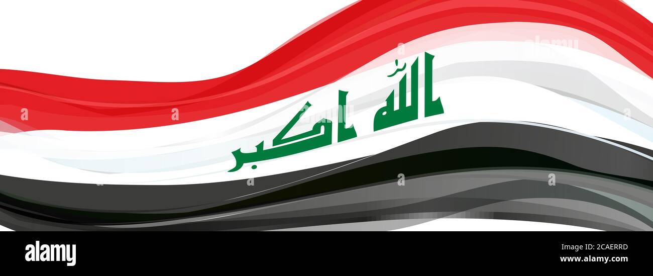 Flag of Iraq, red white black Flag of the Republic of Iraq Stock Photo ...