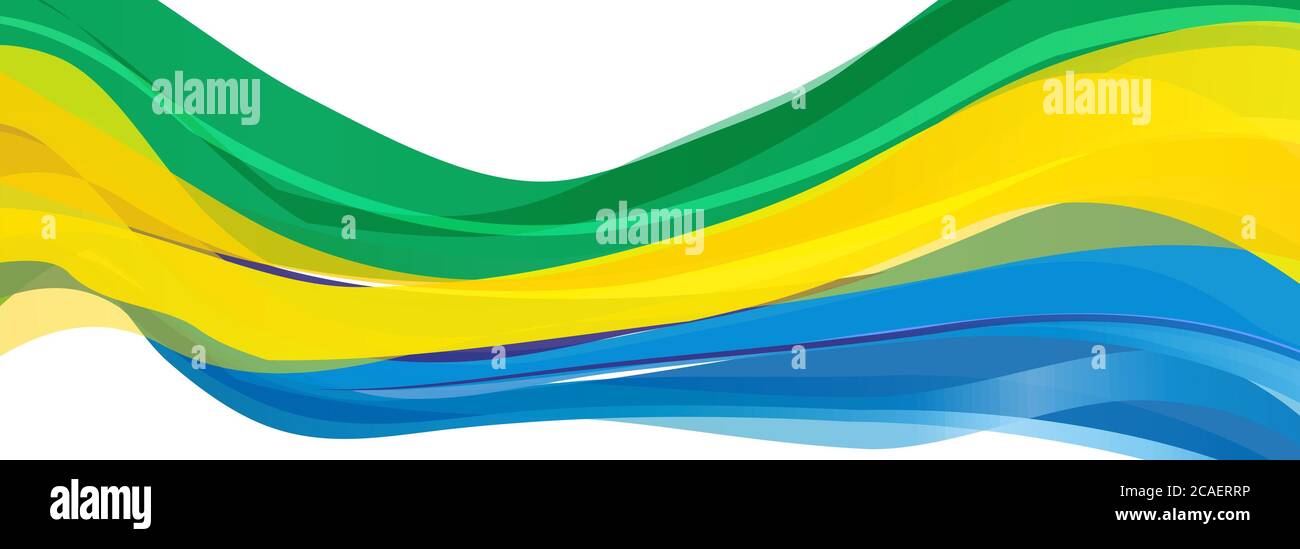 Flag of Gabon, green yellow blue Flag of the Gabonese Republic Stock ...