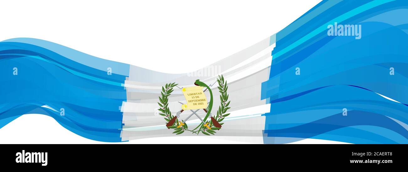 Flag of Guatemala, blue white with the emblem of the flag of the ...