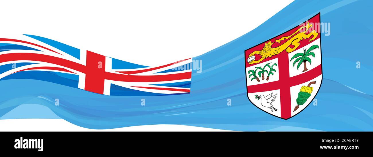Flag of Fiji, blue flag of the Republic of the Fiji Islands Stock Photo ...