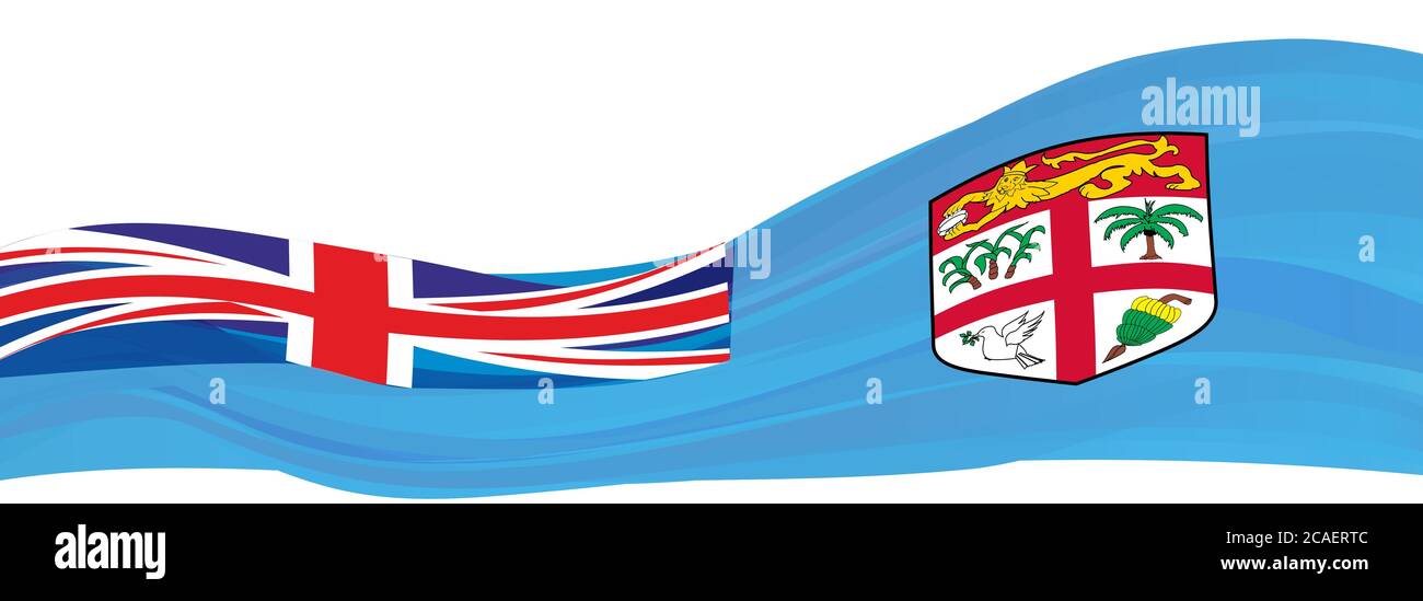 Flag of Fiji, blue flag of the Republic of the Fiji Islands Stock Photo ...