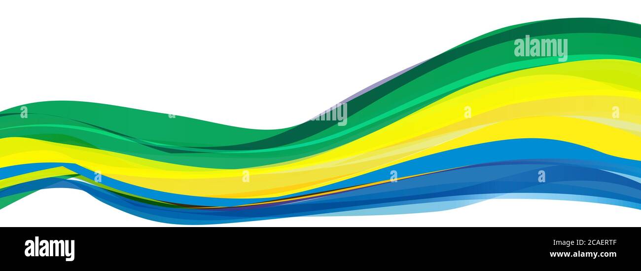 Flag of Gabon, green yellow blue Flag of the Gabonese Republic Stock ...