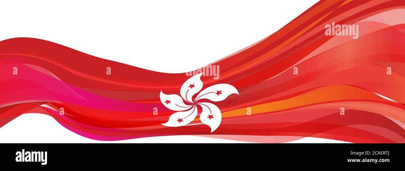 Flag of Hong Kong red flag with a white flower of the Chinese city of Hong Kong Stock Photo Alamy