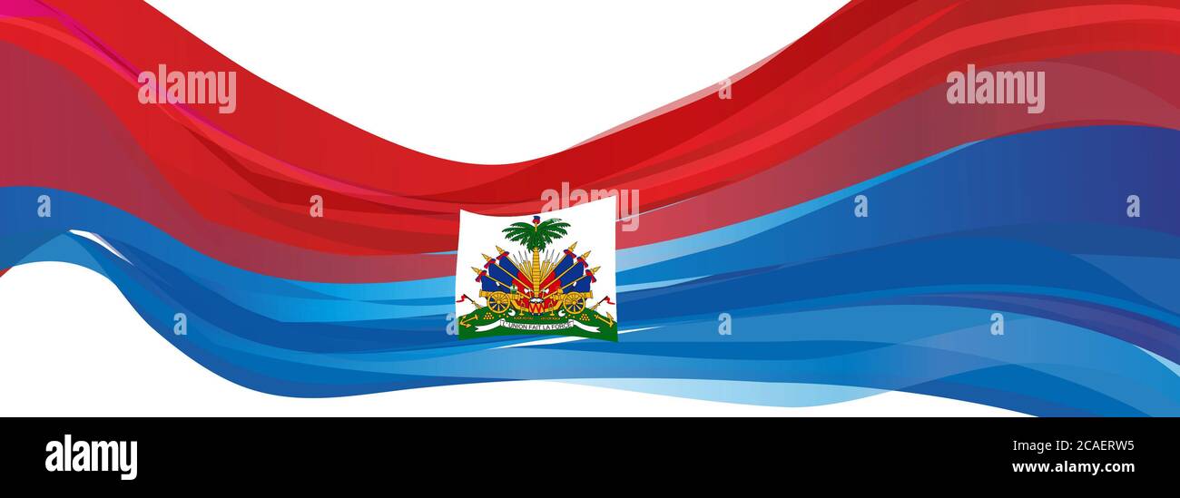 Variant flag of Haiti, blue red flag of the Republic of Haiti Stock ...