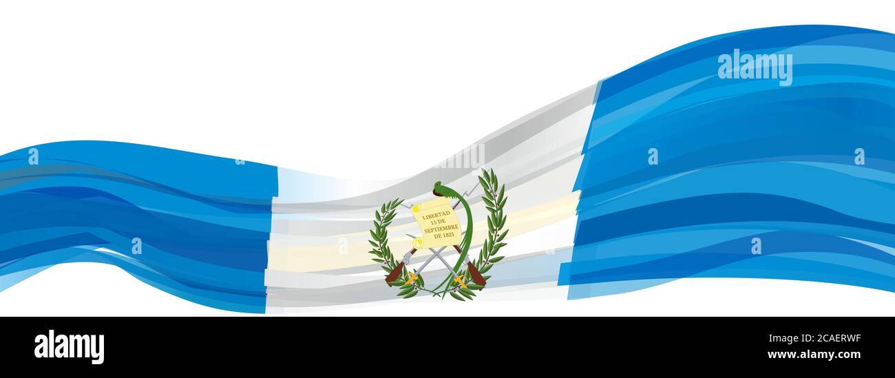 Flag of Guatemala, blue white with the emblem of the flag of the ...