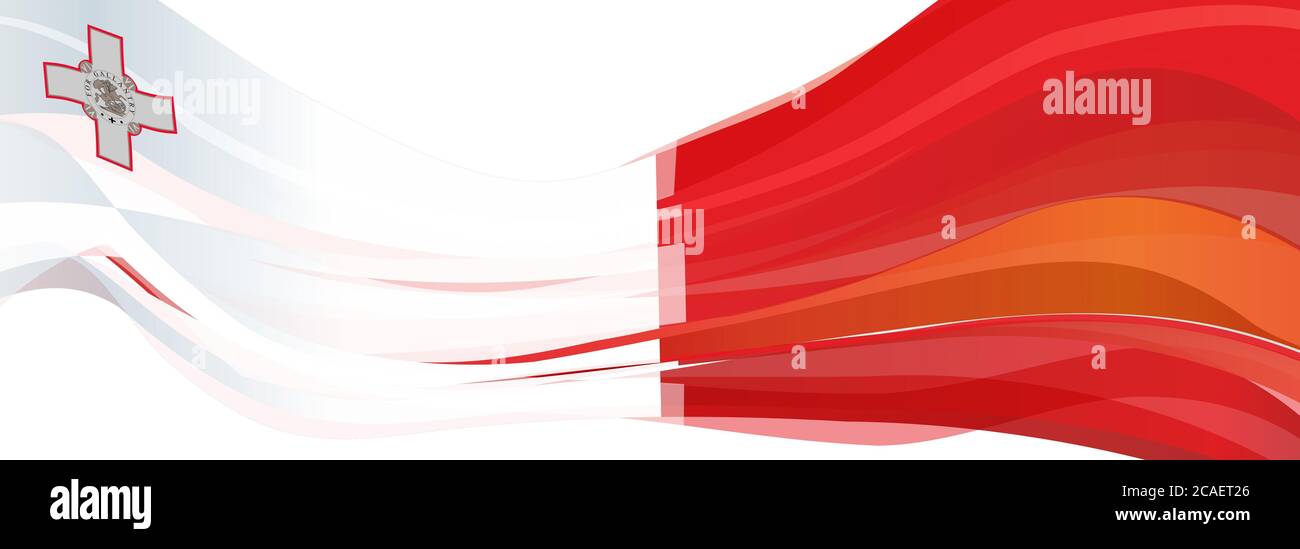 Flag of Malta, white red Flag of the Republic of Malta Stock Photo - Alamy