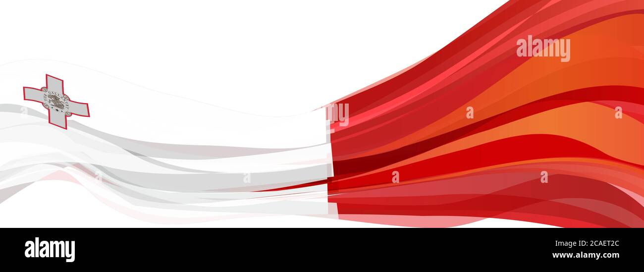 Flag of Malta, white red Flag of the Republic of Malta Stock Photo - Alamy