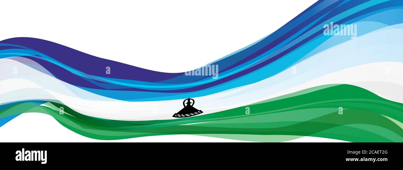 Flag of Lesotho, blue white green Flag of the Kingdom of Lesotho Stock ...