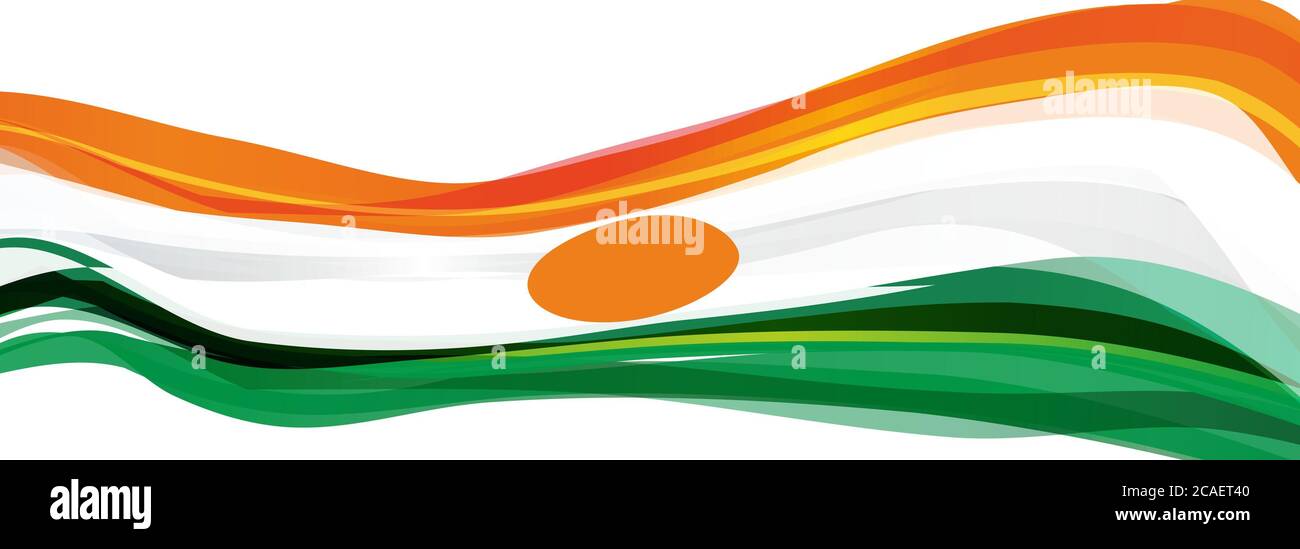 Flag of Niger, orange white green circle with the Flag of the Republic ...