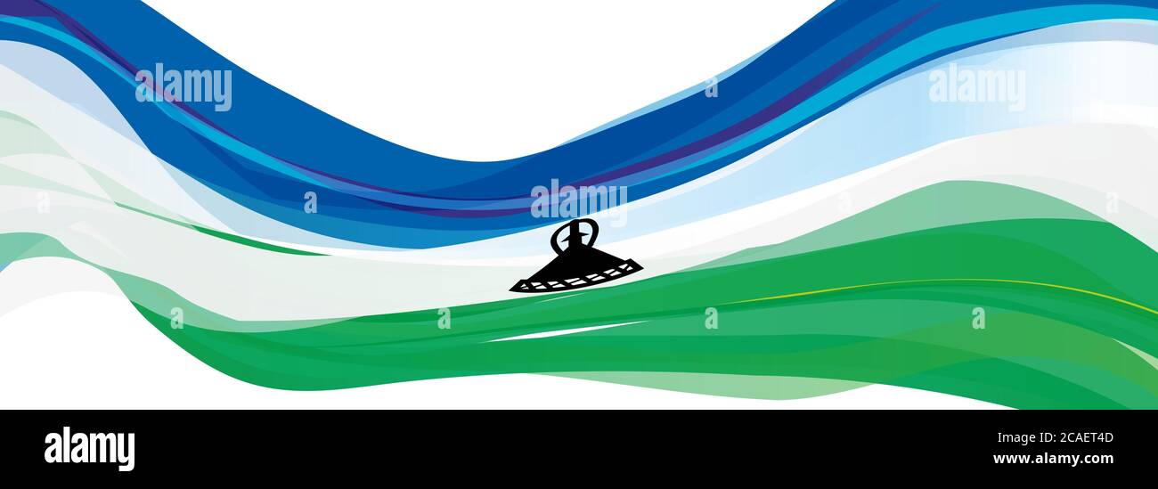 Flag of Lesotho, blue white green Flag of the Kingdom of Lesotho Stock ...