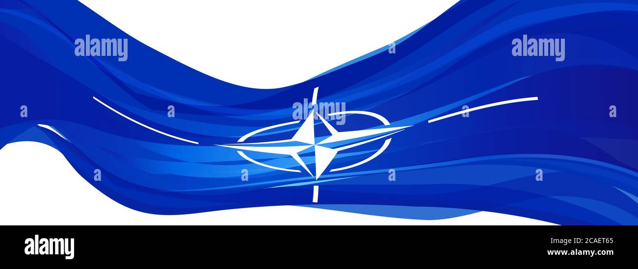 Flag of NATO, blue with a white star flag North Atlantic Treaty ...