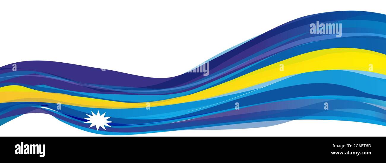 Flag of Nauru, blue with yellow stripe and white star Flag of the ...
