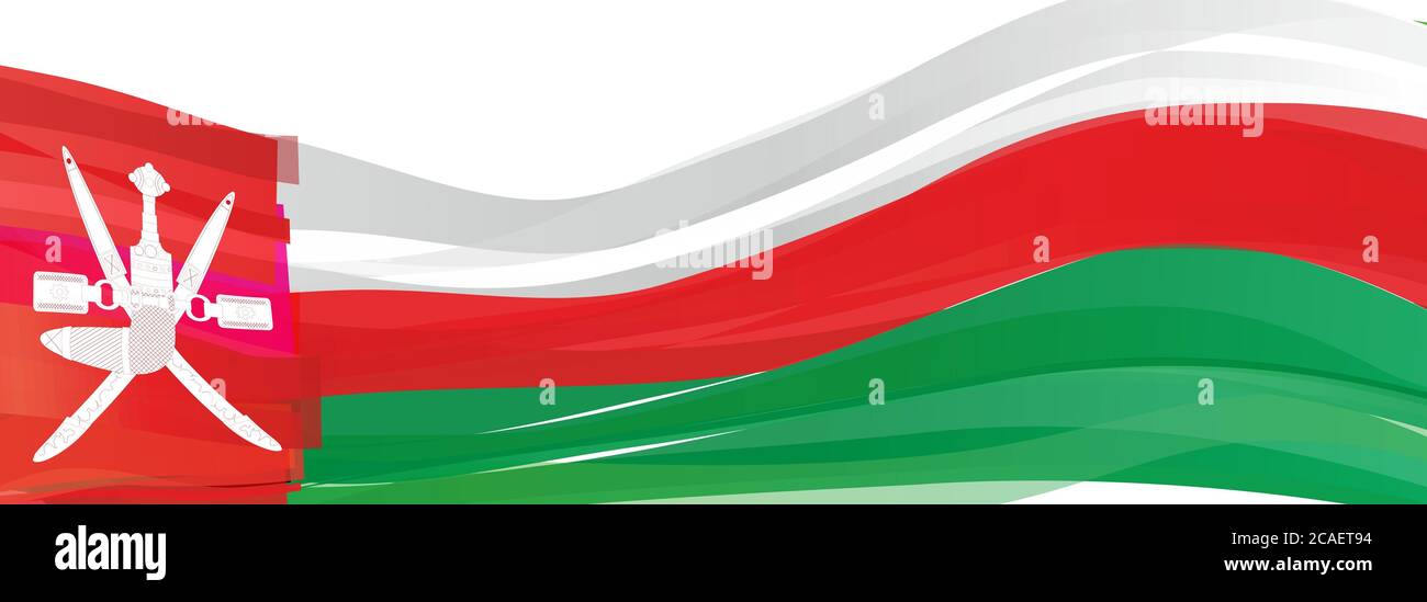 Flag of Oman, red white green Flag of the Sultanate of Oman Stock Photo ...