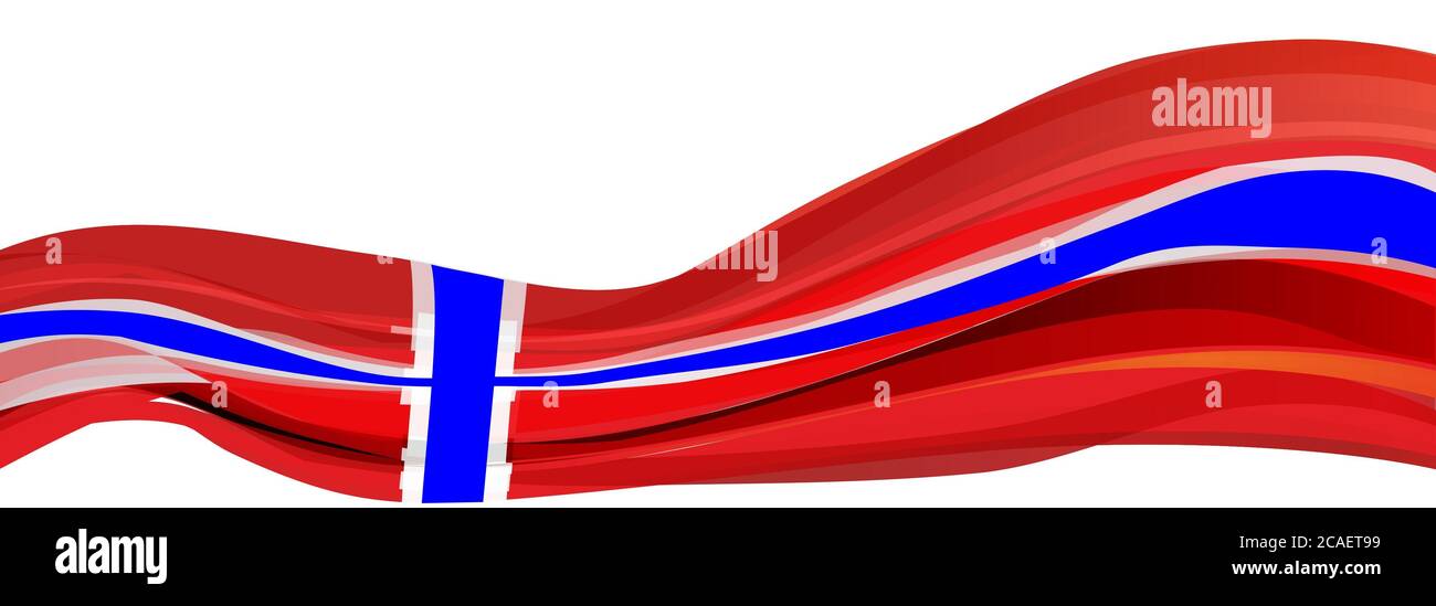 Flag of Norway, red white and blue cross Flag of the Kingdom of Norway ...