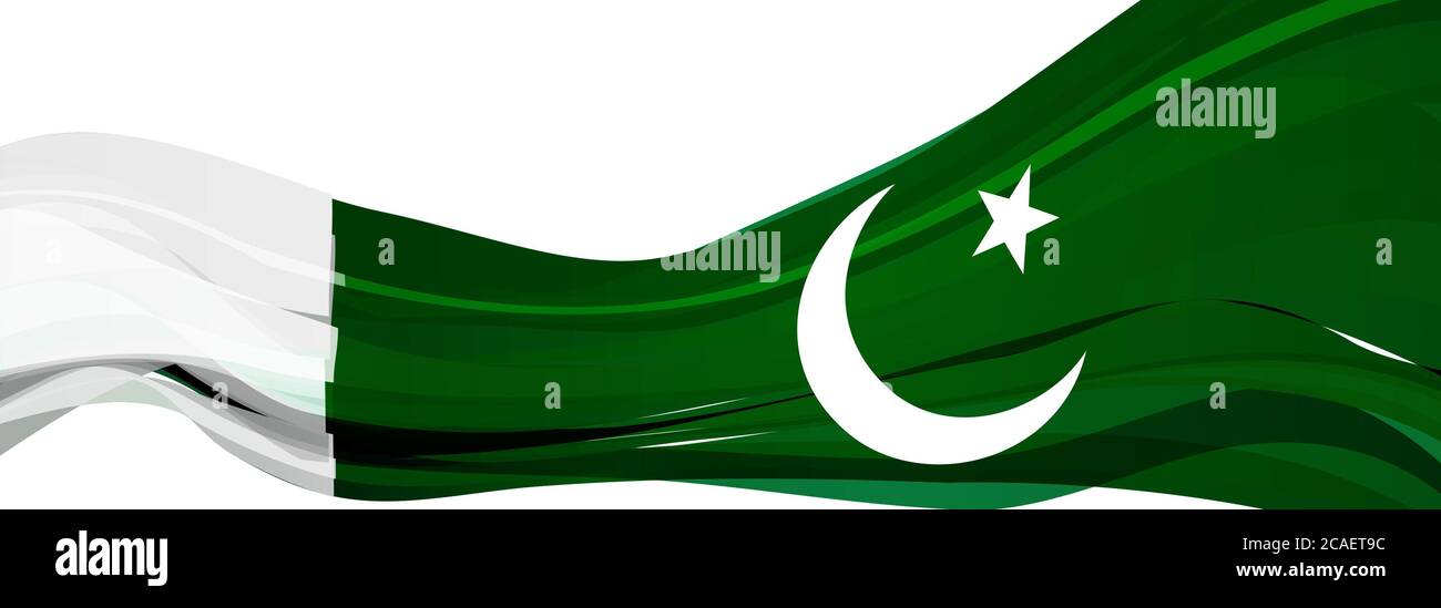 Flag of Pakistan, green flag with white Crescent and star Islamic ...