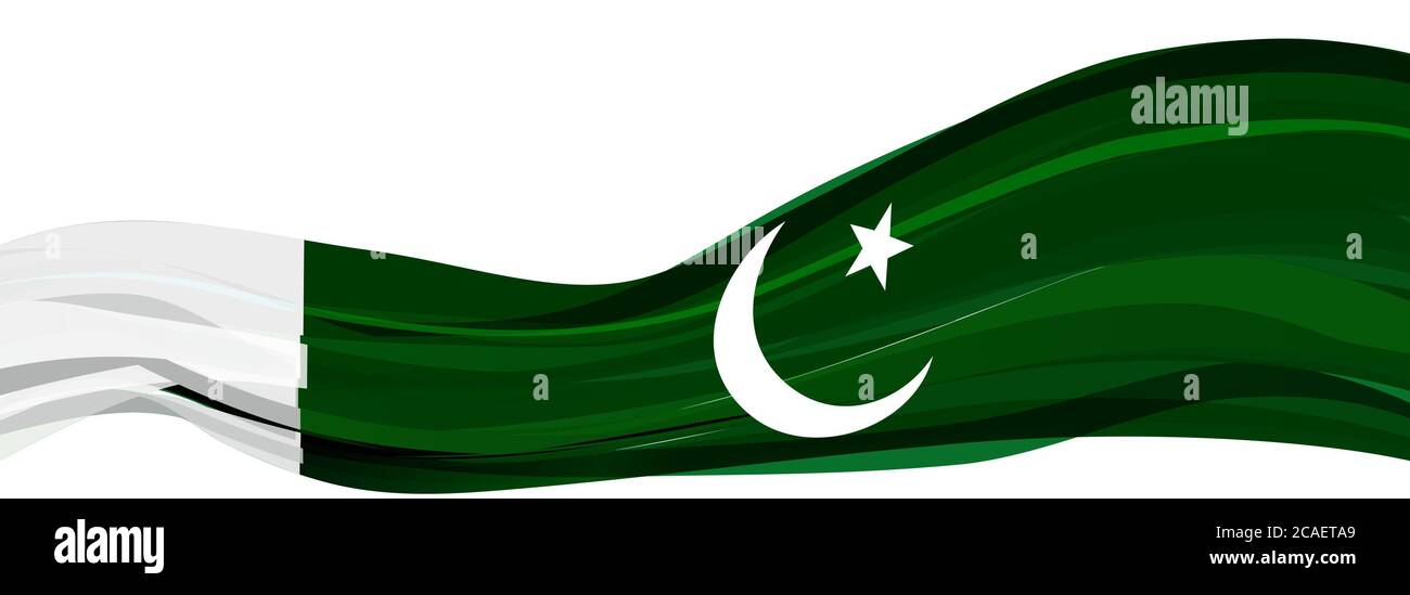 Flag of Pakistan, green flag with white Crescent and star Islamic ...