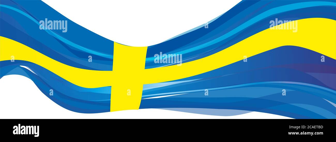 Flag of Sweden, blue with yellow cross flag of the Kingdom of Sweden ...