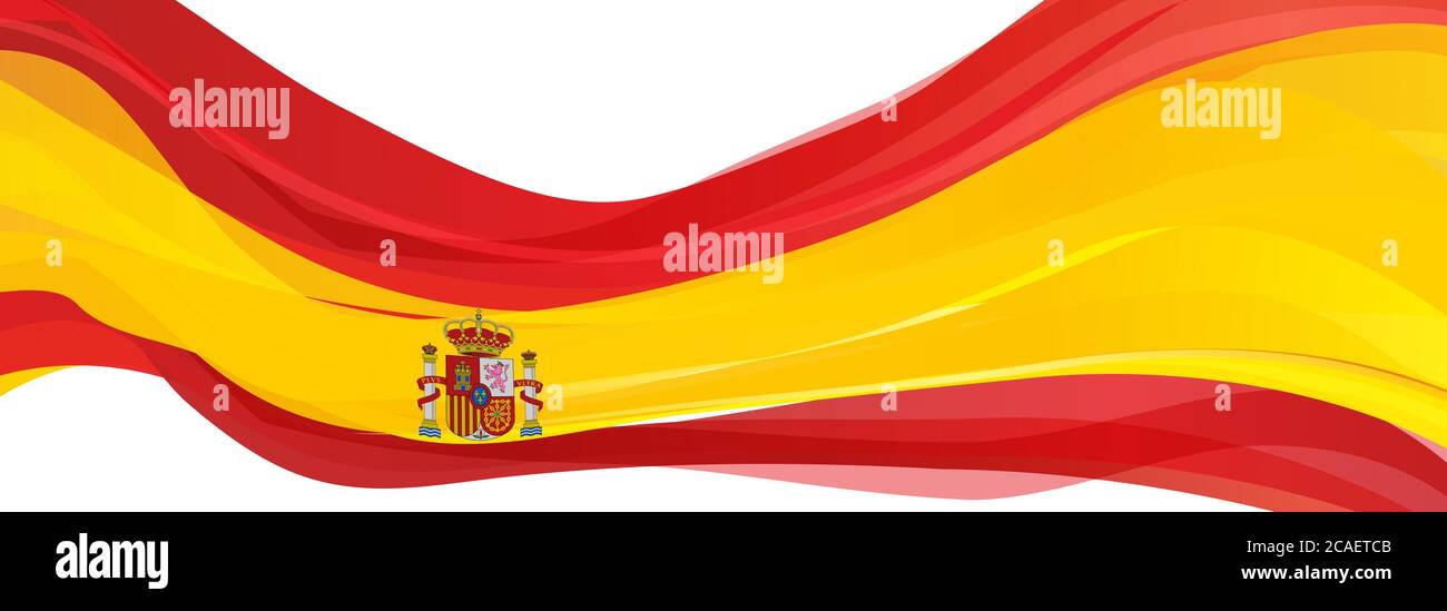 Flag of Spain, yellow red flag of the Kingdom of Spain Stock Photo - Alamy