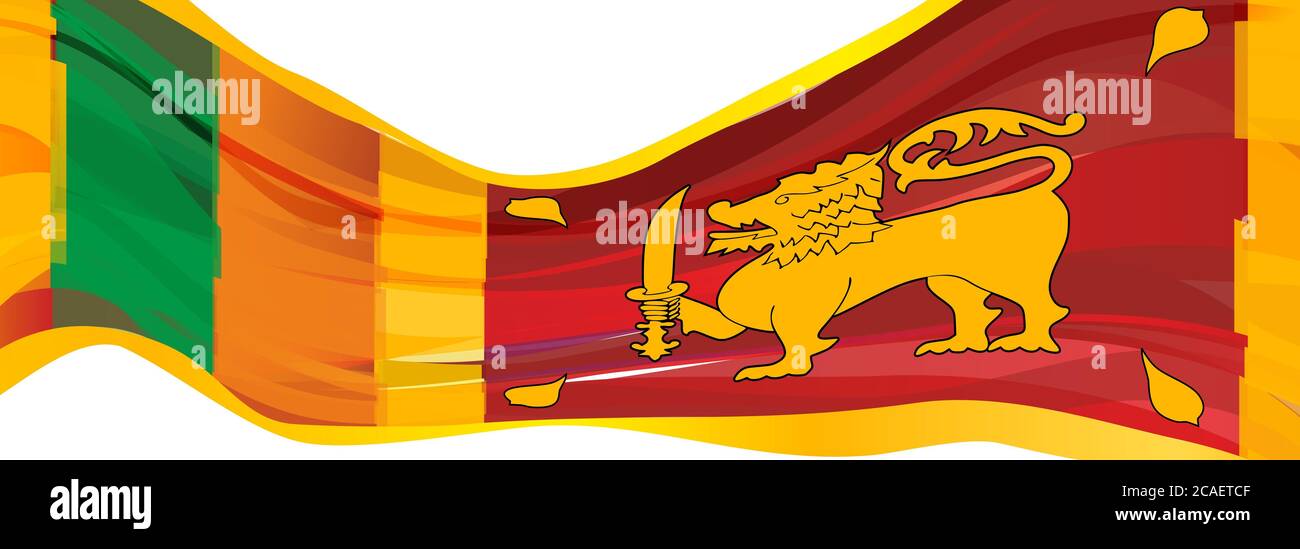 Flag of Sri Lanka, multi-color with a Golden lion flag of the ...