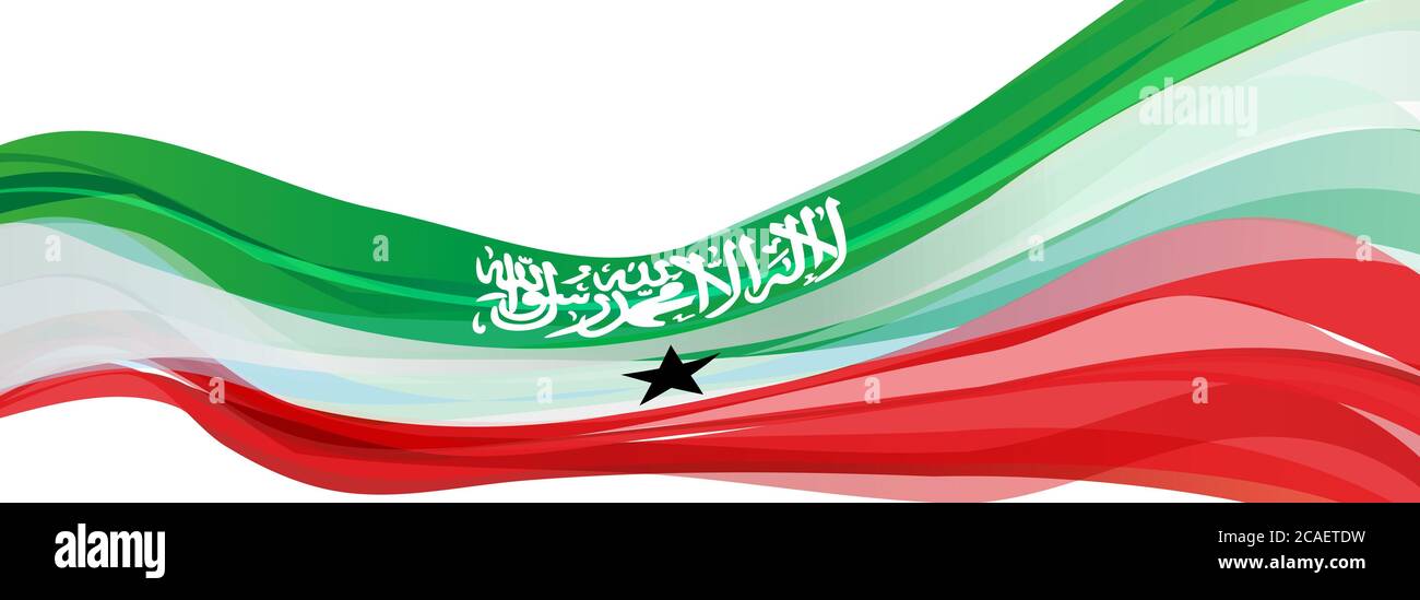 Flag of Somaliland, green white red flag of the self-proclaimed the ...