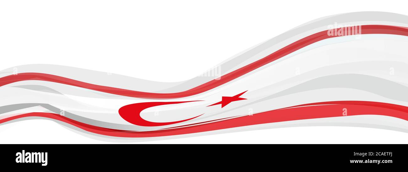 Flag of Northern Cyprus, white flag with red Crescent and star of the ...