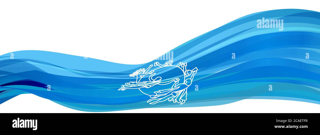 The UPU flag, light blue flag of the universal postal Union Stock Photo ...