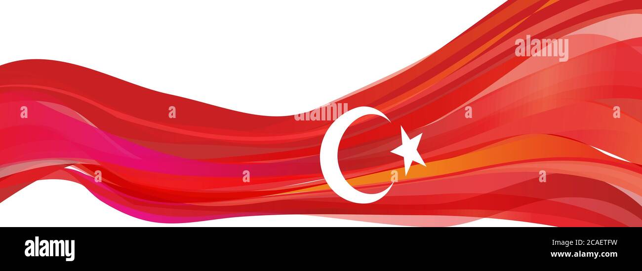 Turkish flag, red with white Crescent and star flag of the Turkish ...