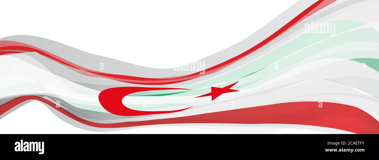 Flag of Northern Cyprus, white flag with red Crescent and star of the ...