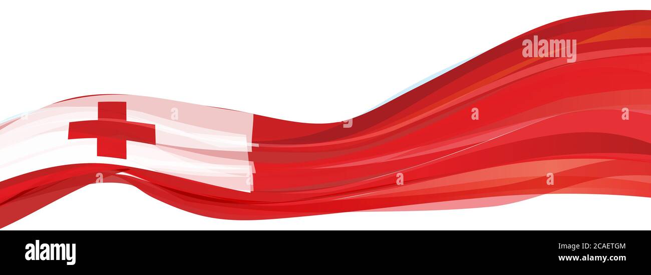 Flag of Tonga, red with a white rectangle and a cross, the flag of the ...