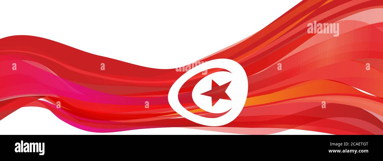 Flag of Tunisia, red with white circle flag of Tunisian Republic Stock ...