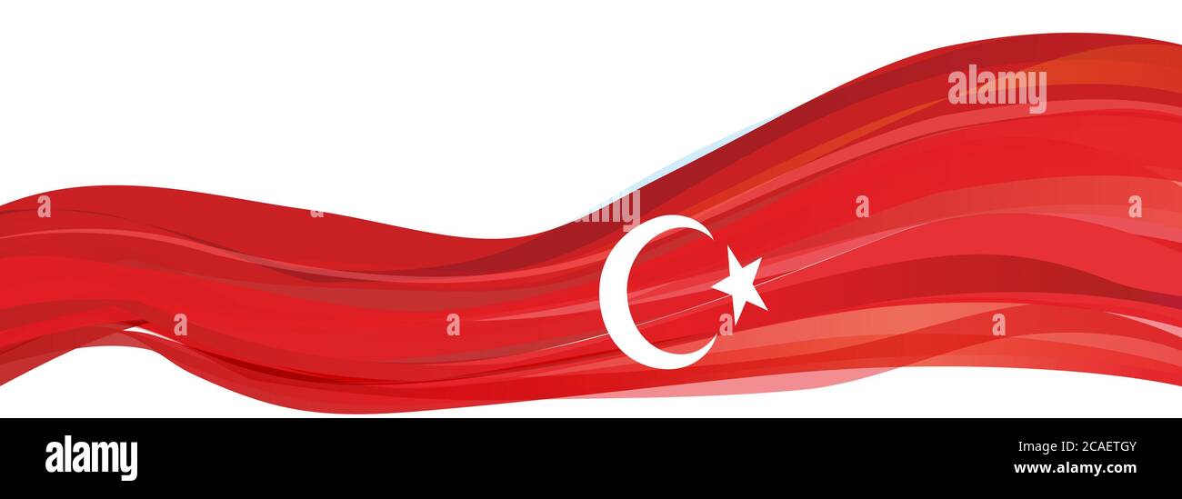 Turkish flag, red with white Crescent and star flag of the Turkish ...
