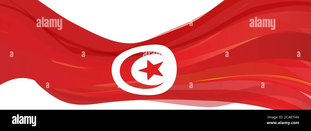 Flag of Tunisia, red with white circle flag of Tunisian Republic Stock ...