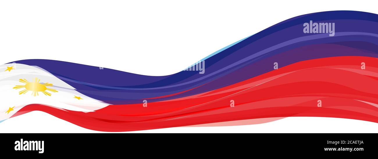 Flag of the Philippines, red blue with a white triangle and the Golden ...