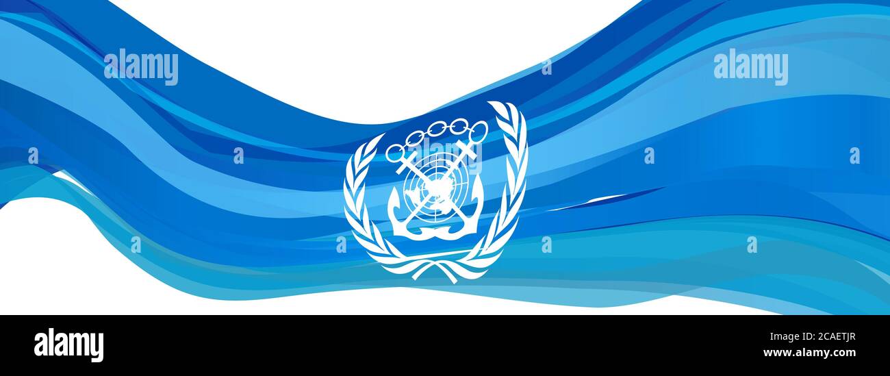 The IMO flag, light blue flag with the logo of the International ...