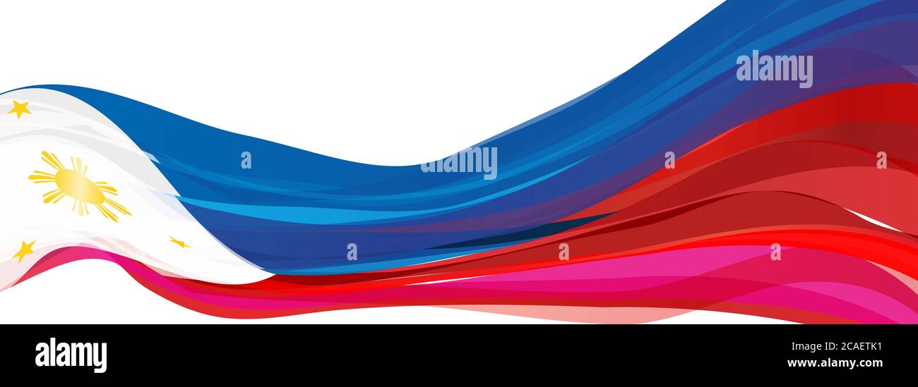 Flag of the Philippines, red blue with a white triangle and the Golden ...