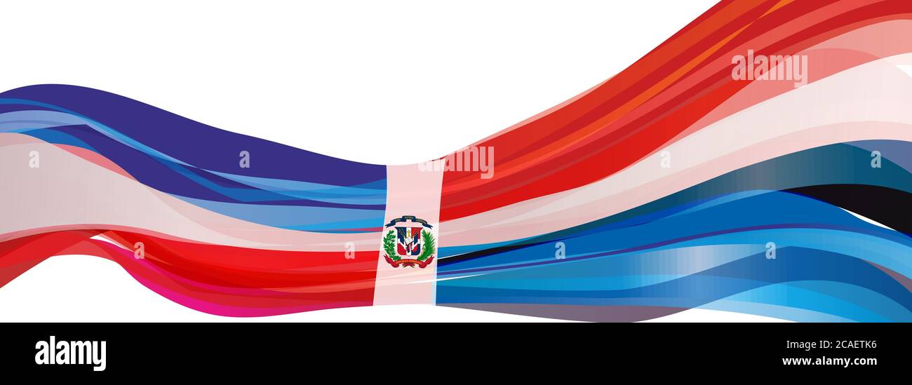 Flag of the Dominican Republic, blue red with a white cross and the ...