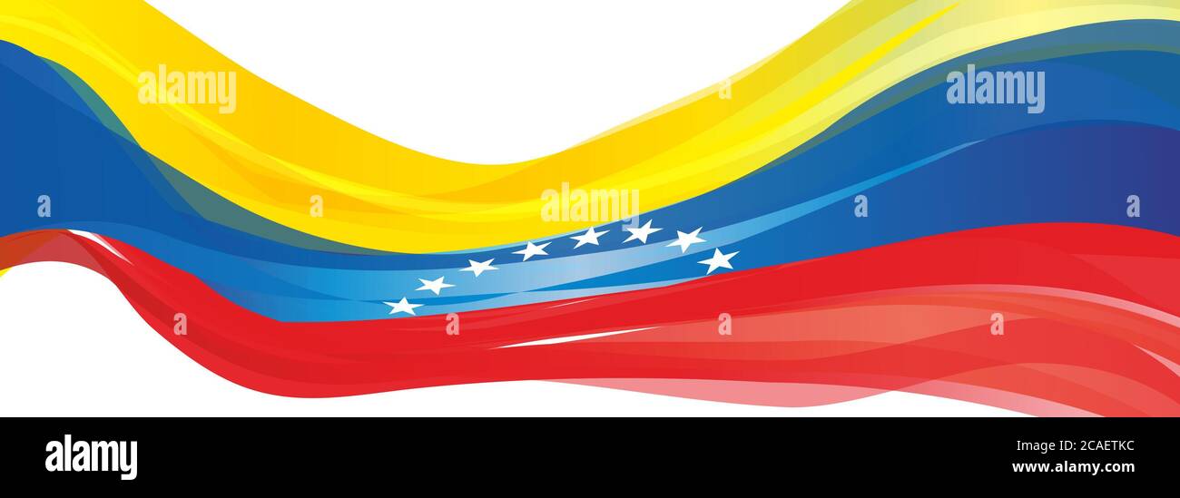 Flag of Venezuela, yellow blue red with white stars the Flag of the ...