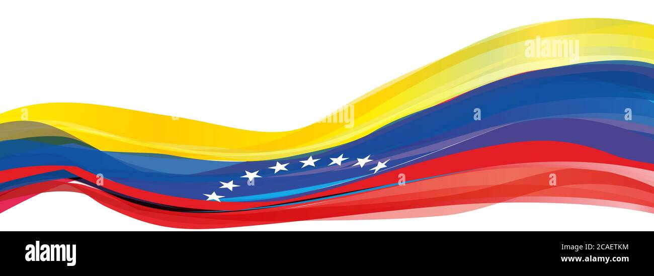 Flag of Venezuela, yellow blue red with white stars the Flag of the ...