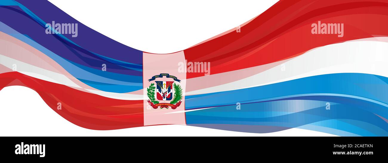 Flag of the Dominican Republic, blue red with a white cross and the ...