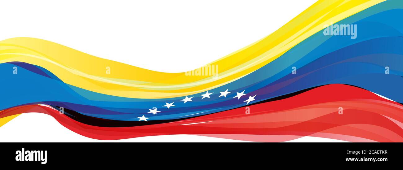 Flag of Venezuela, yellow blue red with white stars the Flag of the ...