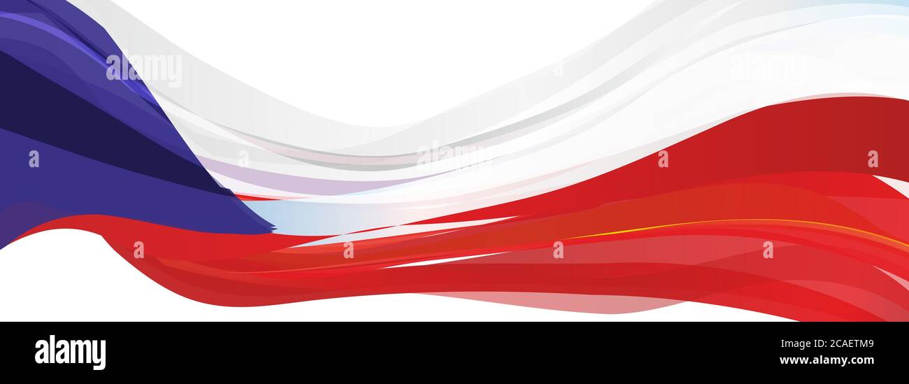 Flag of the Czech Republic, red and white flag with a blue triangle of ...