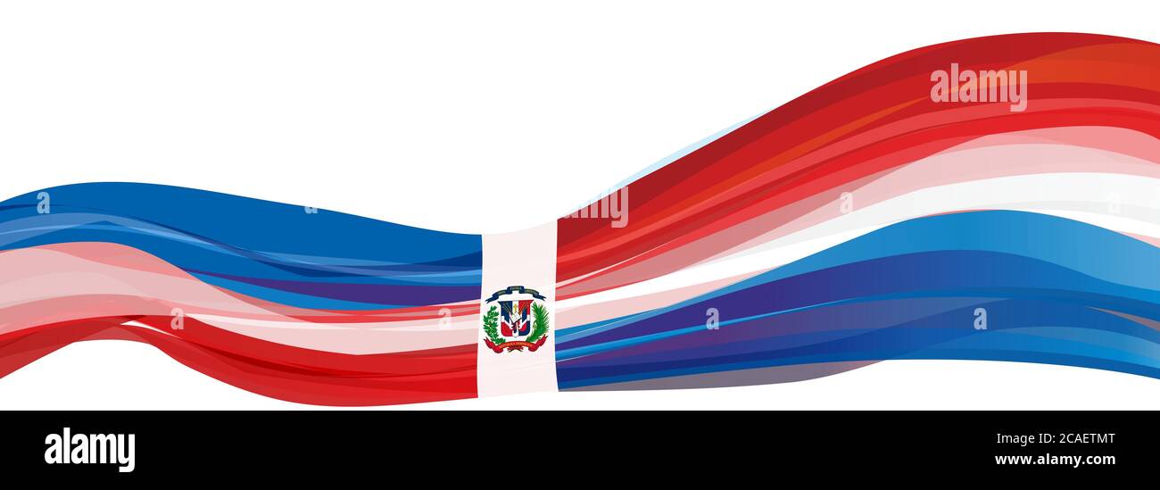 Flag of the Dominican Republic, blue red with a white cross and the ...