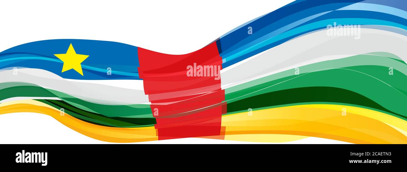 multicolor with red stripe and yellow star Flag of the Central African ...
