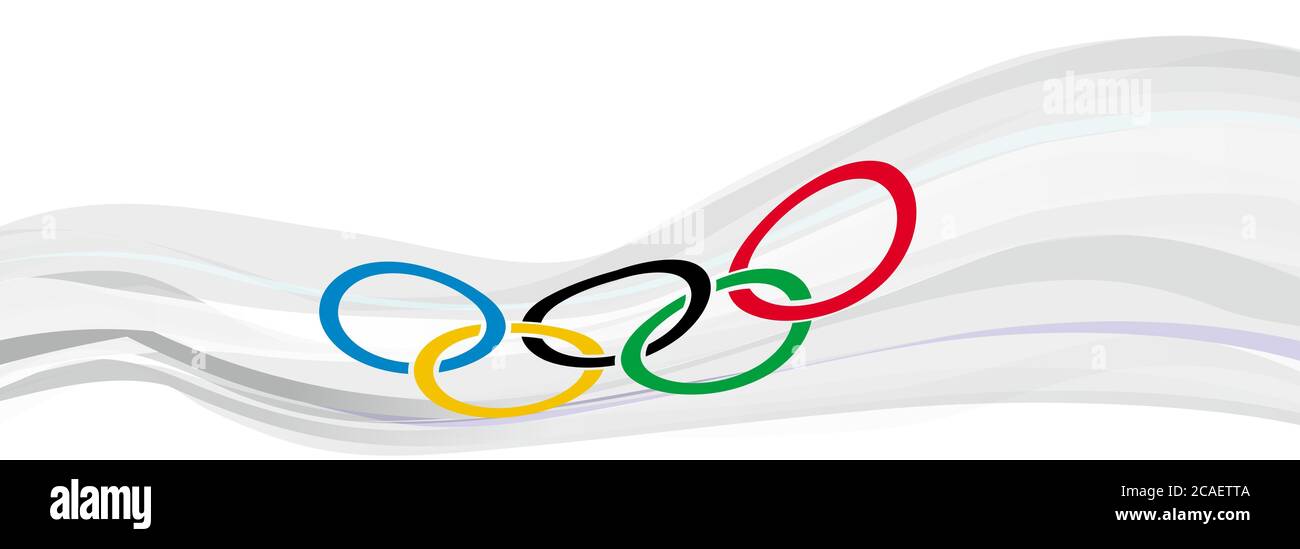 Flag with the Olympics symbol Stock Photo - Alamy