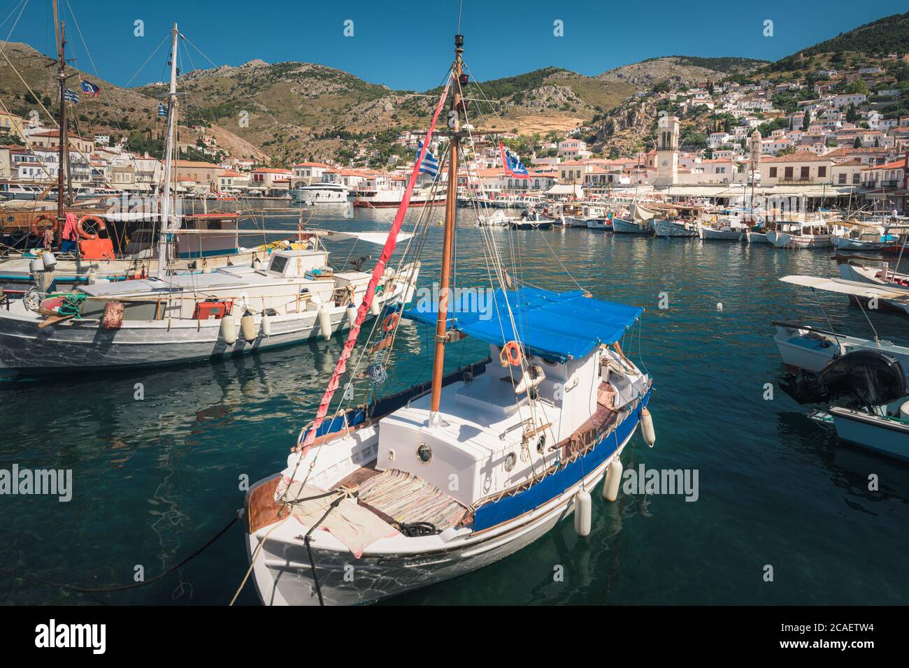 Hydra Port at Hydra Island, Greece Stock Photo - Alamy
